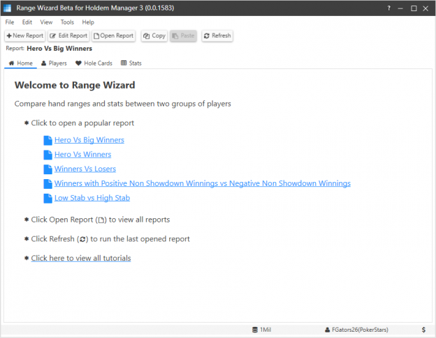 Home View | Range Wizard